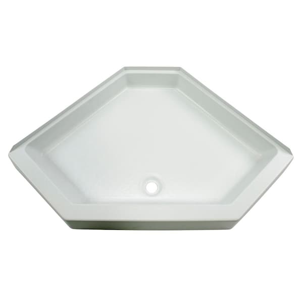 Lippert 34in X 34in Neo Angle Shower Pan Center Drain 5in Apron